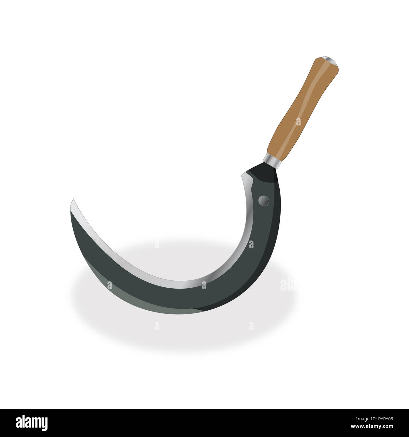 Metal Sickle with a Wooden Handle Vector Symbol Icon Design ...