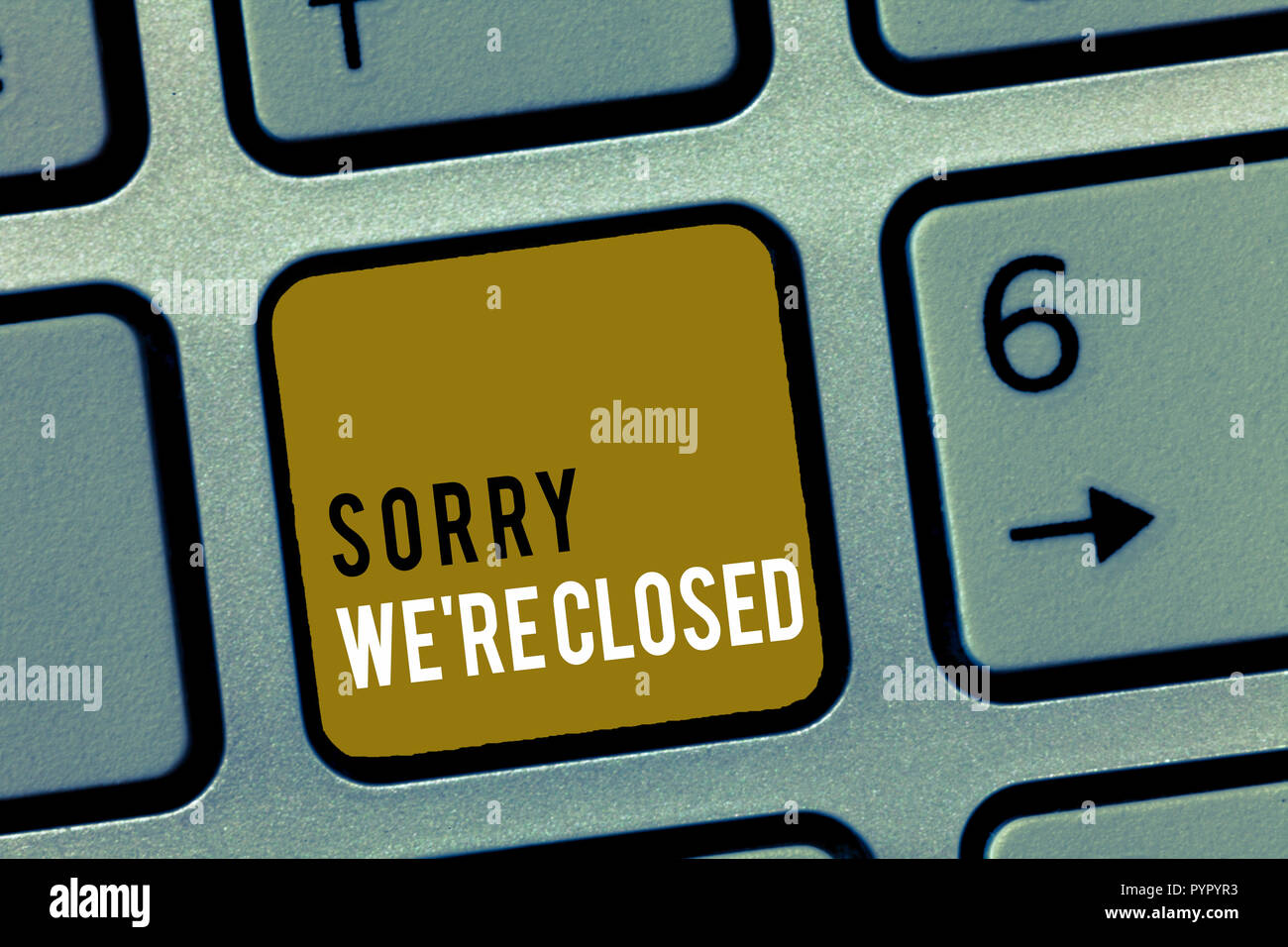 Word writing text Sorry We re are Closed. Business concept for ...
