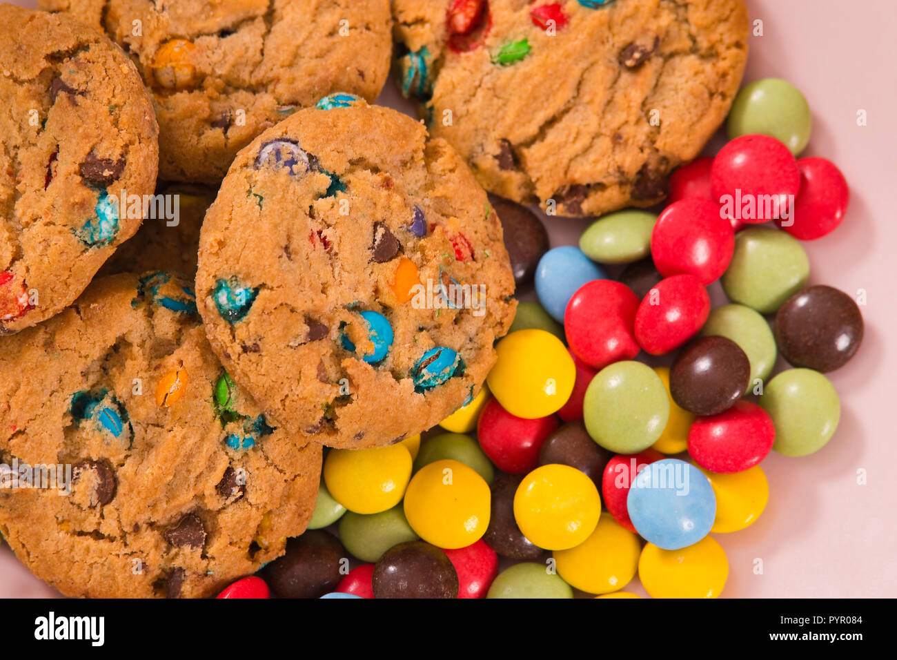 Candy coated cookies Stock Photo - Alamy