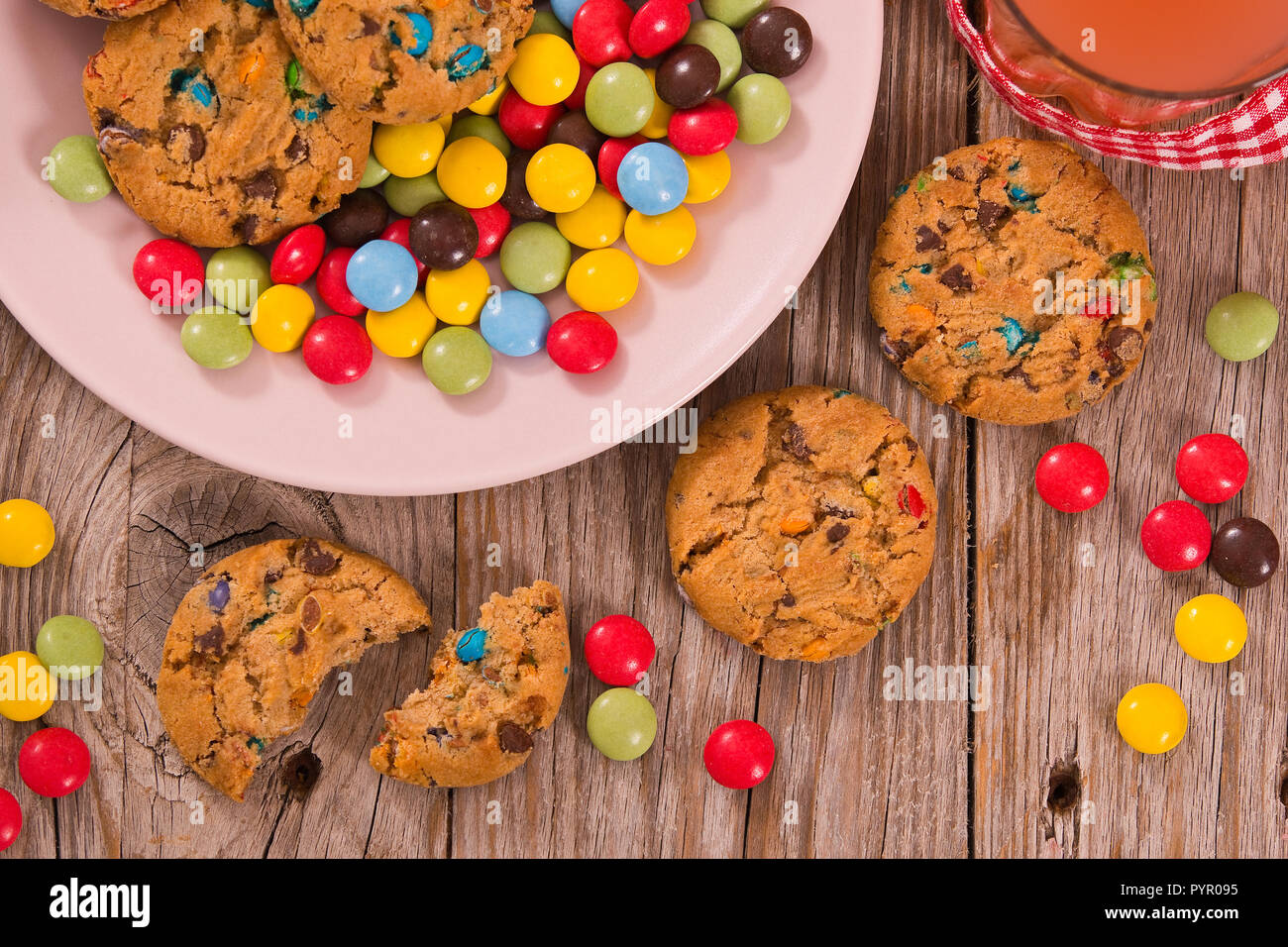 Candy coated cookies Stock Photo - Alamy