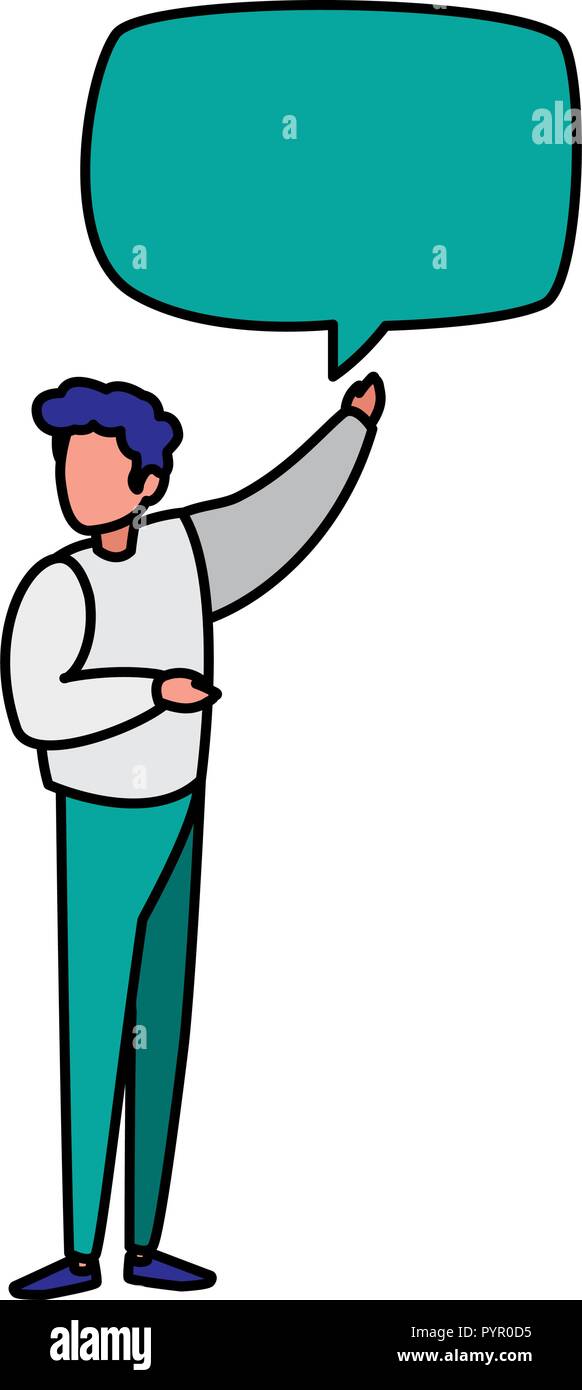 young man talking character vector illustration design Stock Vector ...