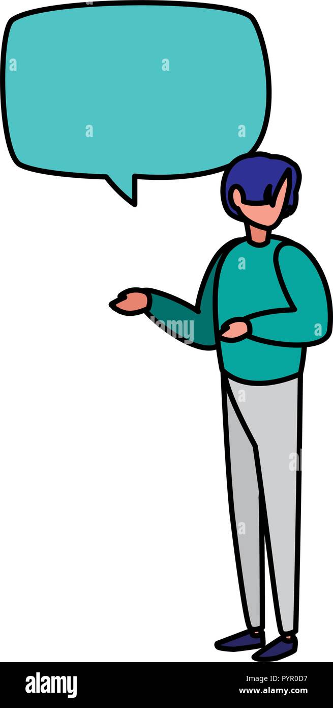 young man talking character vector illustration design Stock Vector ...