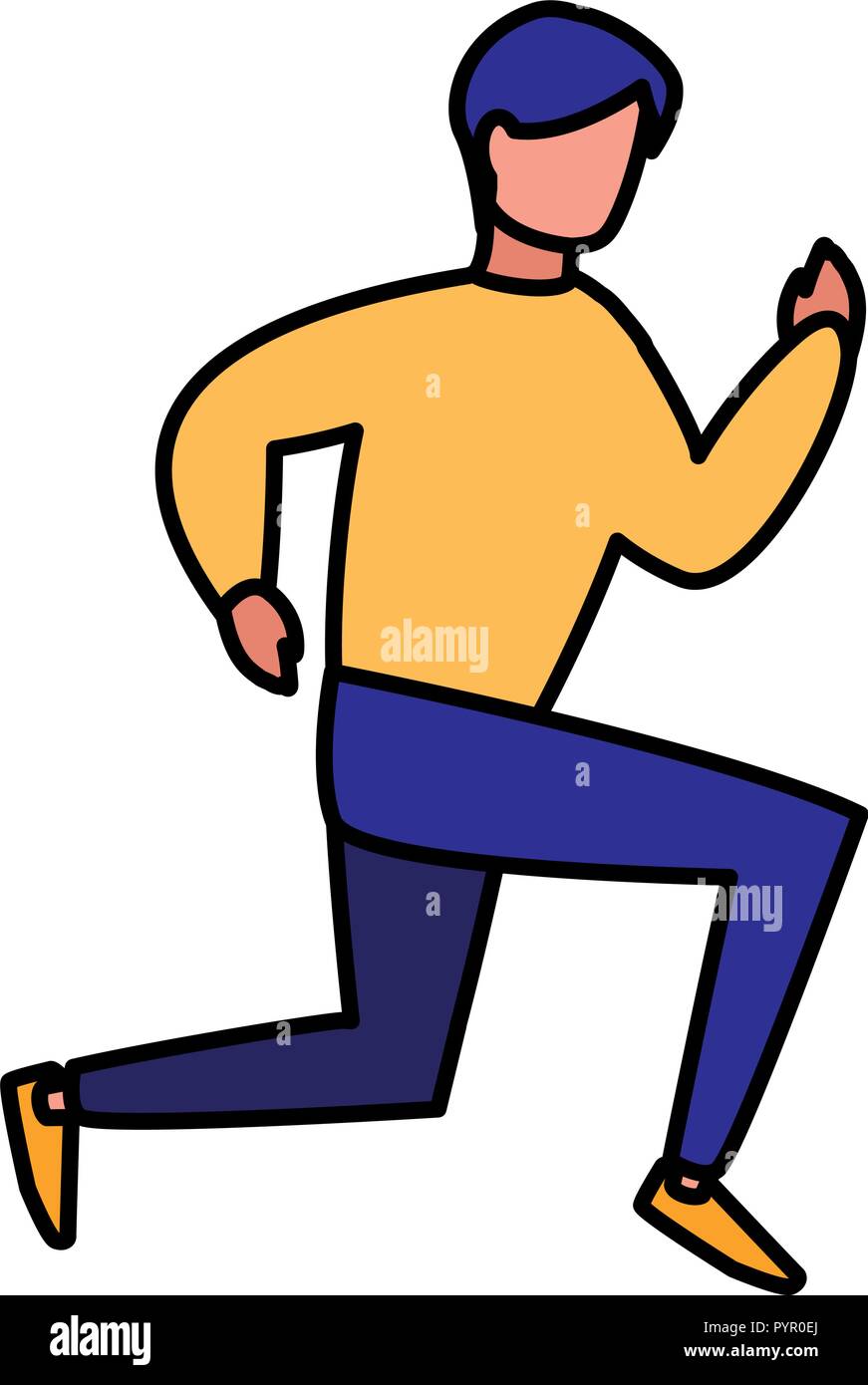 young man running character vector illustration design Stock Vector ...