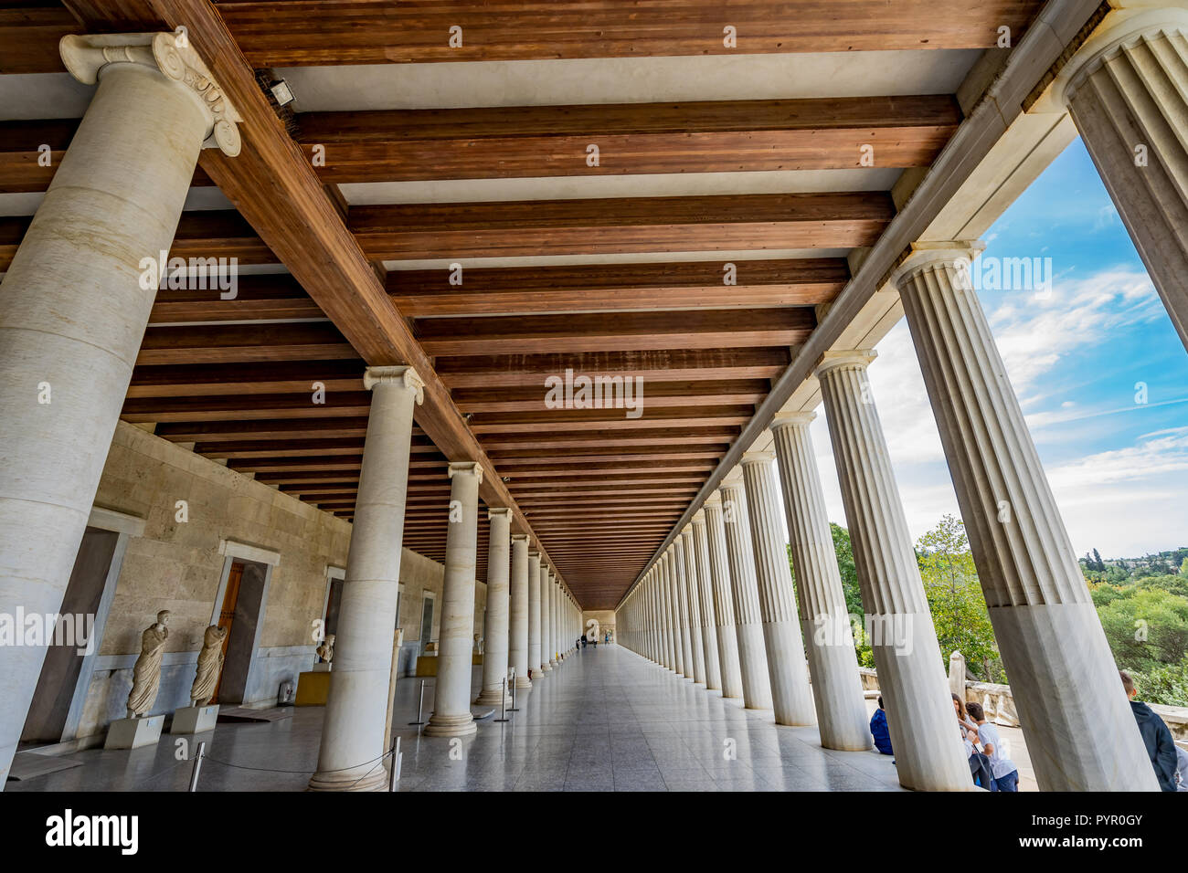 Ancient Agora Market Place Stoa of Attalos Athens Greece. Agora founded ...