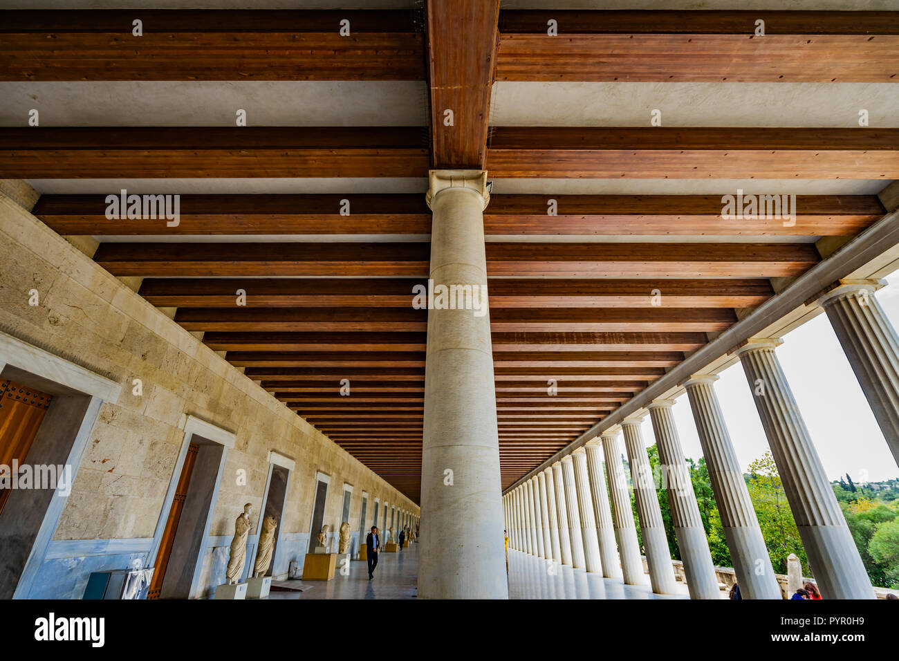 Ancient Agora Market Place Stoa of Attalos Athens Greece. Agora founded ...