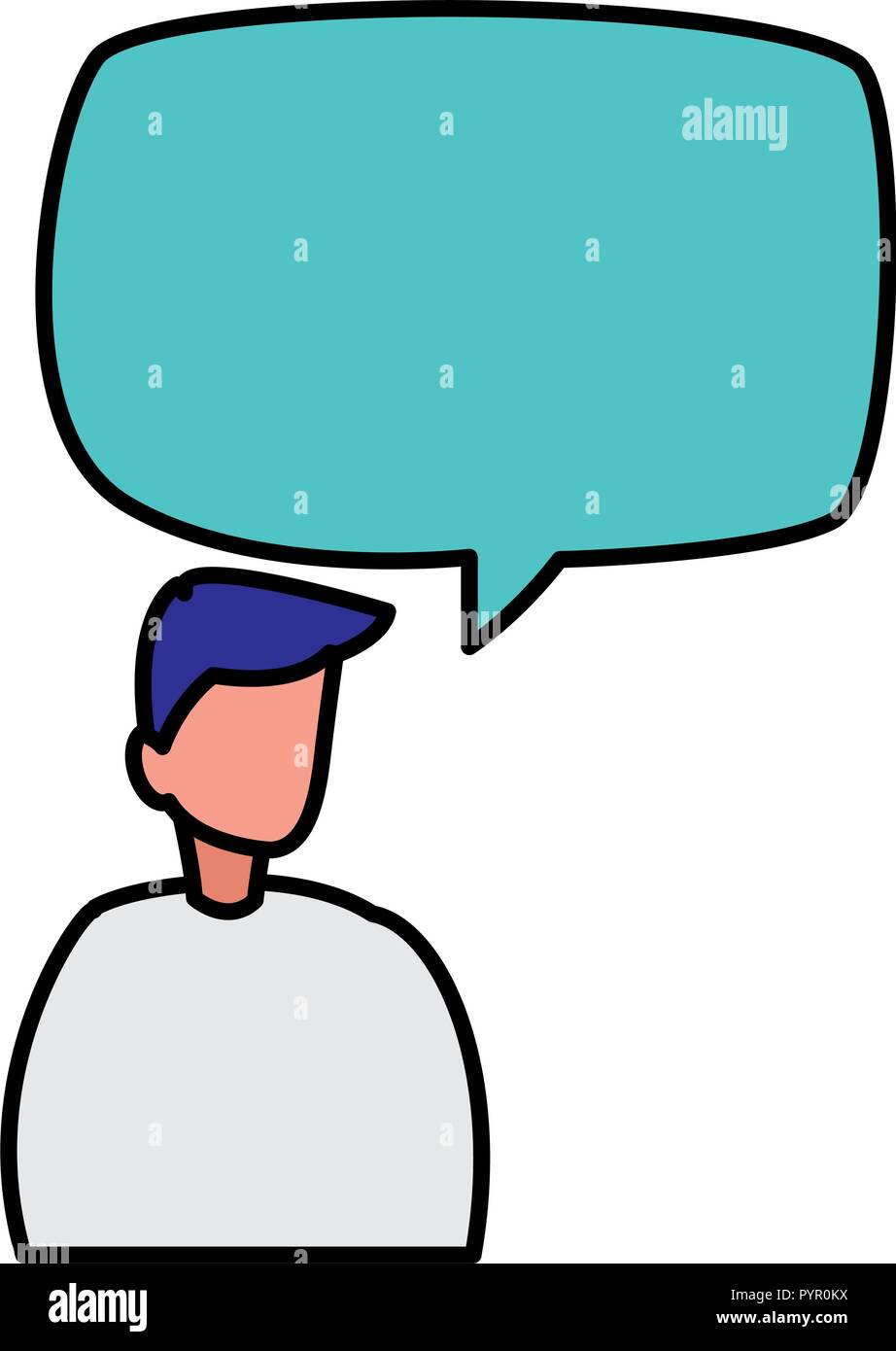 Person profile stylish talking Stock Vector Images - Alamy