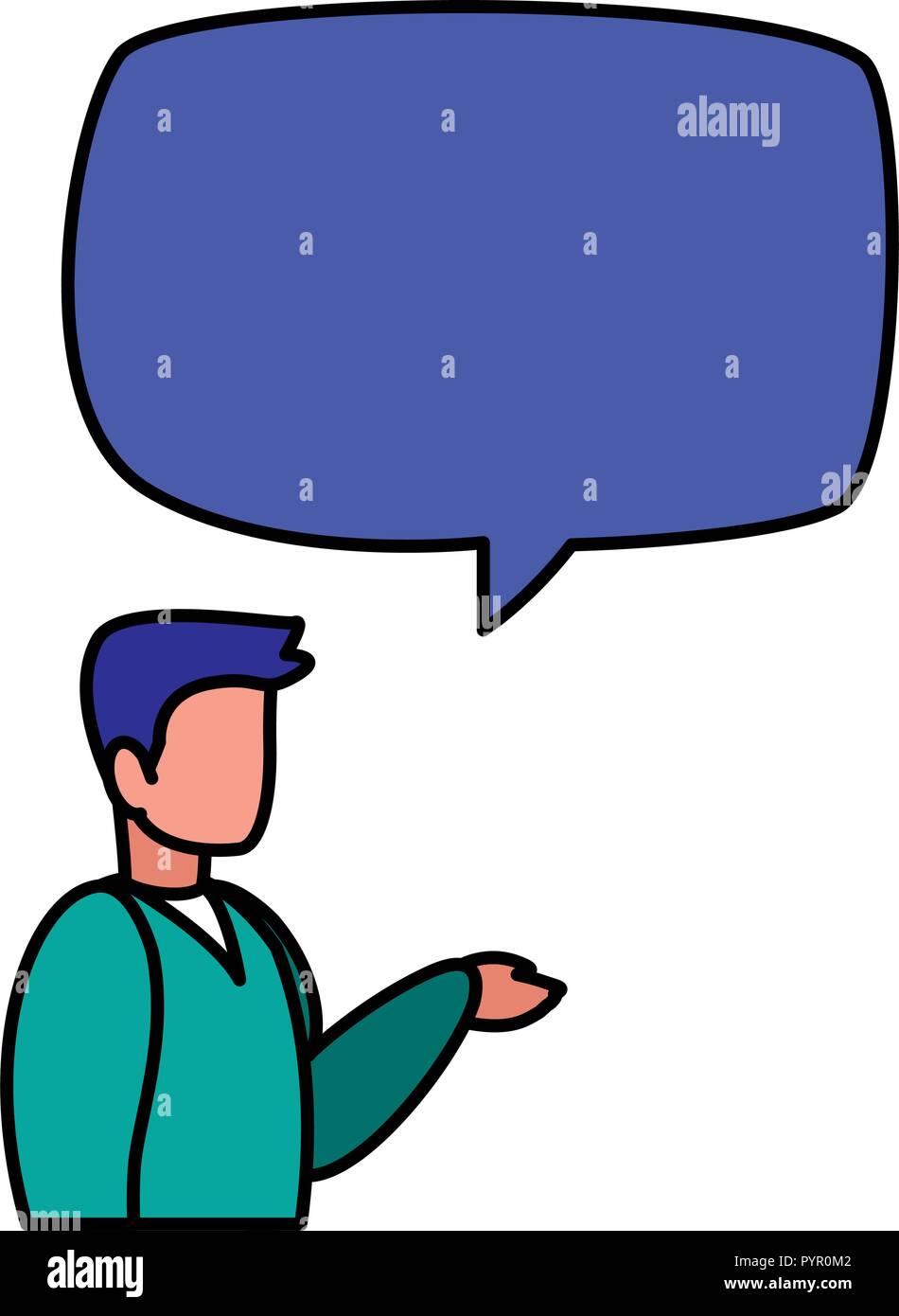 Person profile stylish talking Stock Vector Images - Alamy