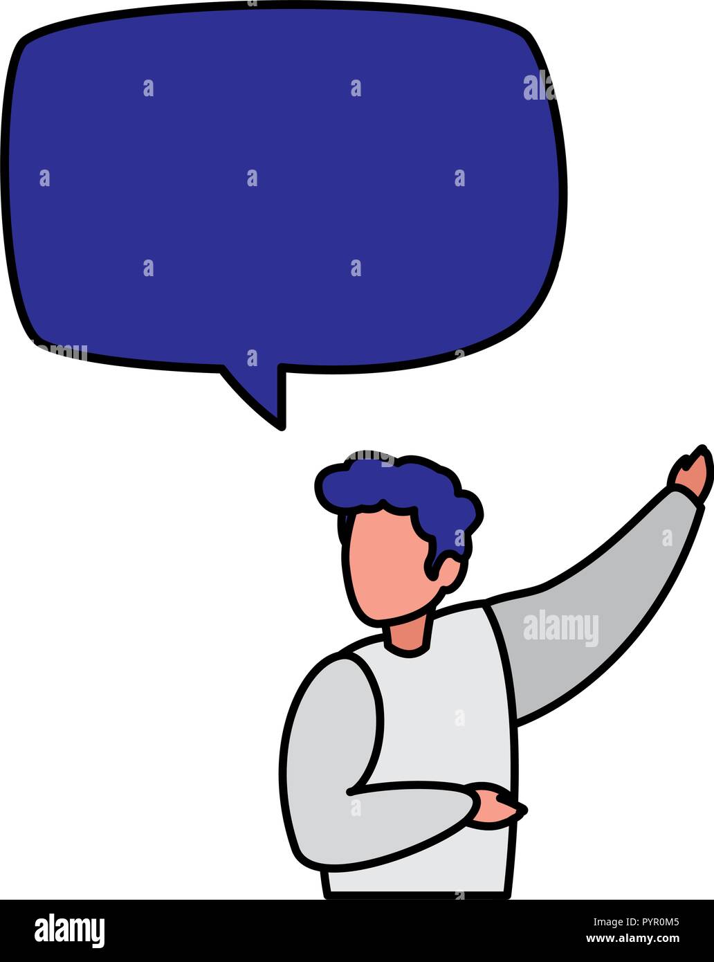 young man talking character vector illustration design Stock Vector ...
