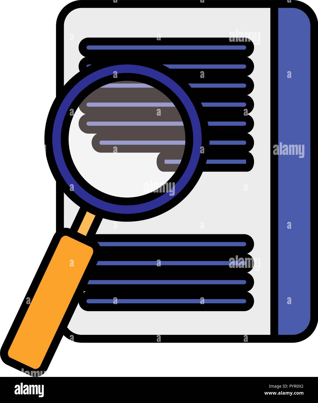 paper document with magnifying glass vector illustration design Stock ...