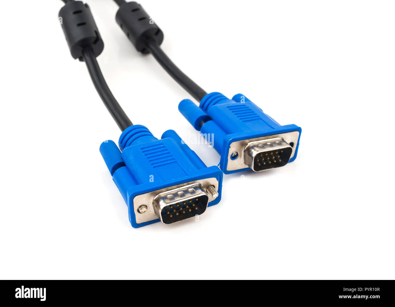 VGA tech pc input cable on white background Stock Photo - Alamy