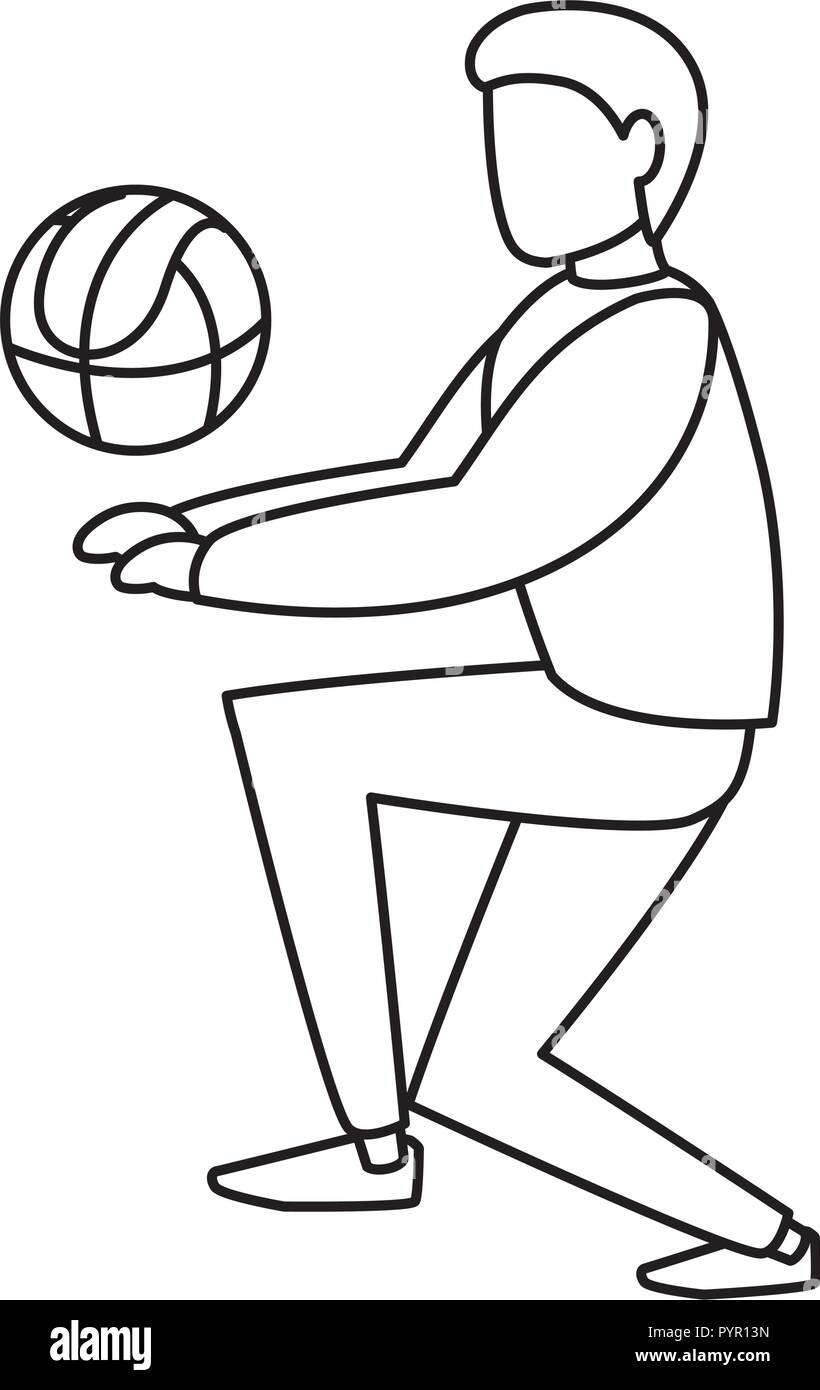 Male volleyball player Black and White Stock Photos & Images - Alamy