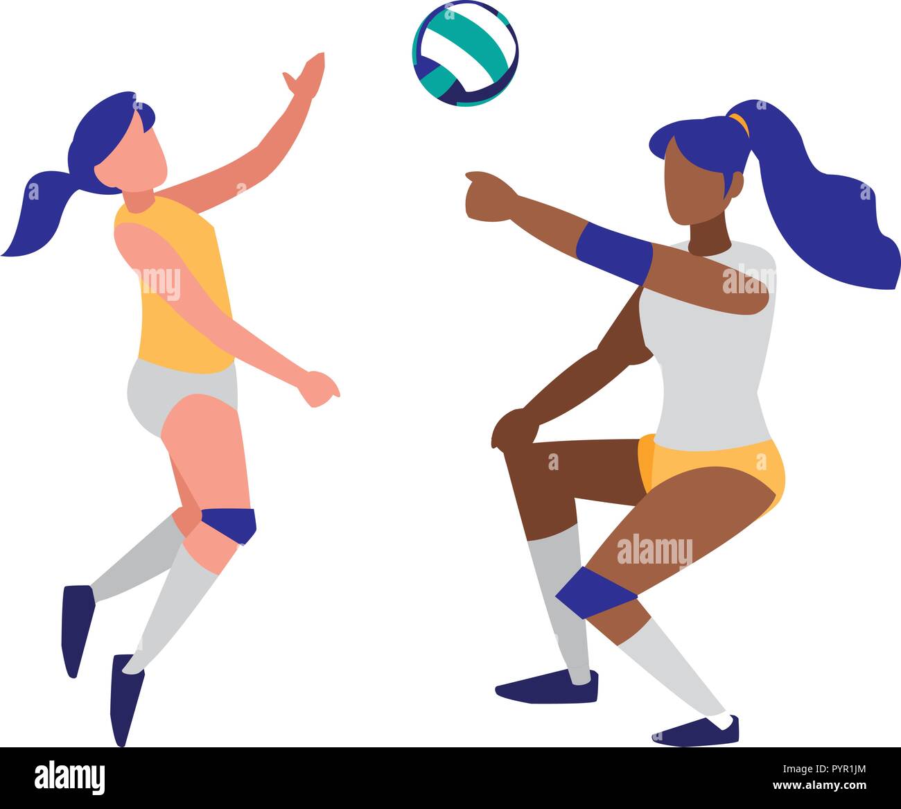Female volleyball players Stock Vector Images - Alamy