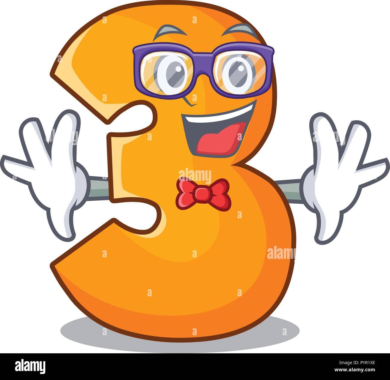 Geek cartoon number three on the wall Stock Vector Image & Art - Alamy