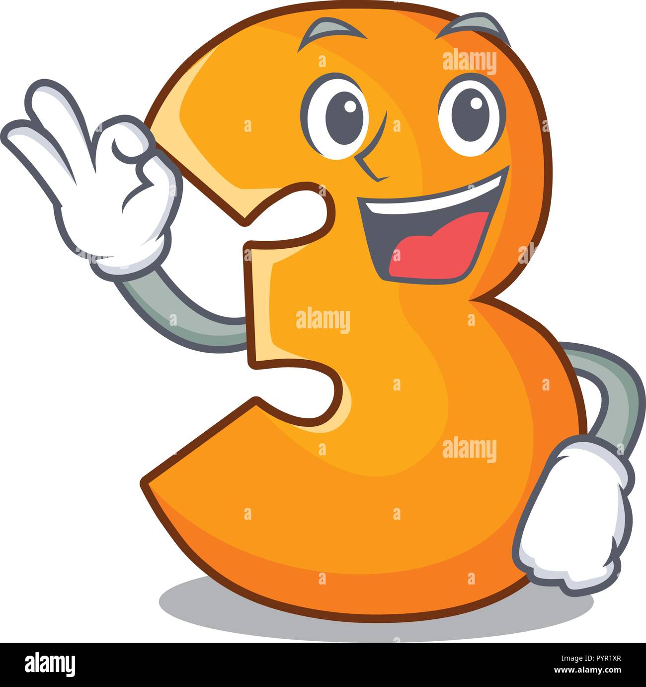 Okay cartoon number three on the wall Stock Vector Image & Art - Alamy