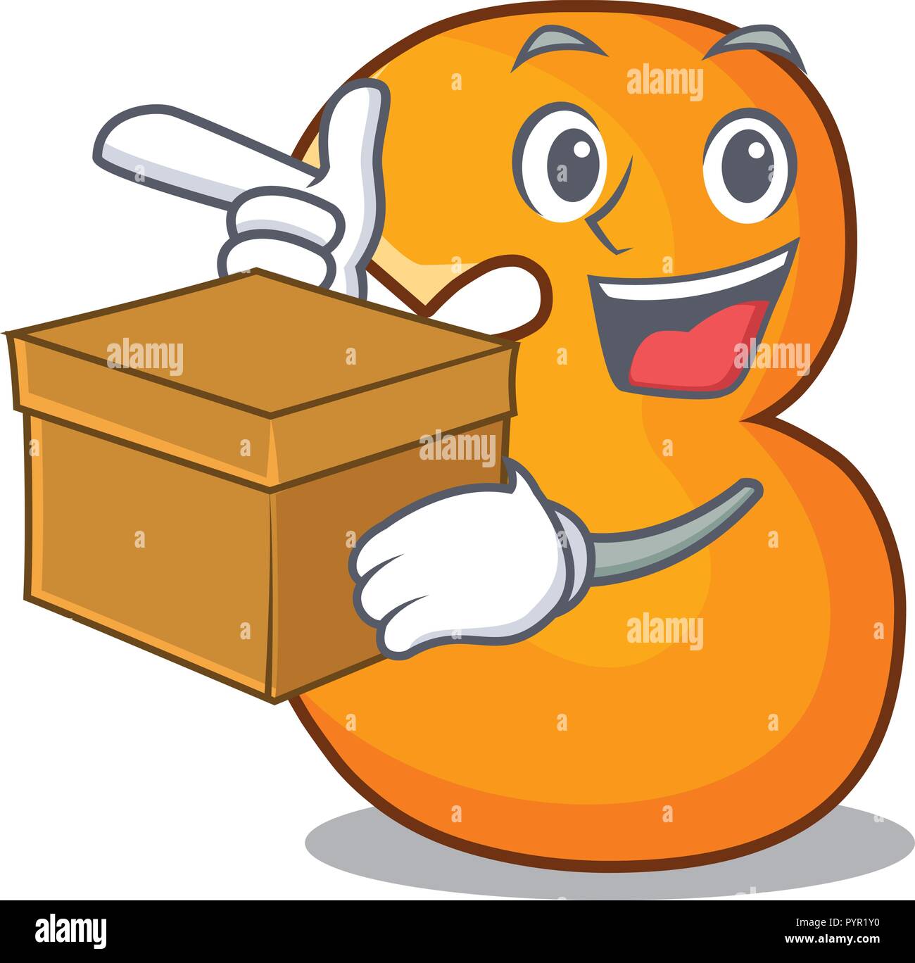 With box cartoon number three on the wall Stock Vector Image & Art - Alamy