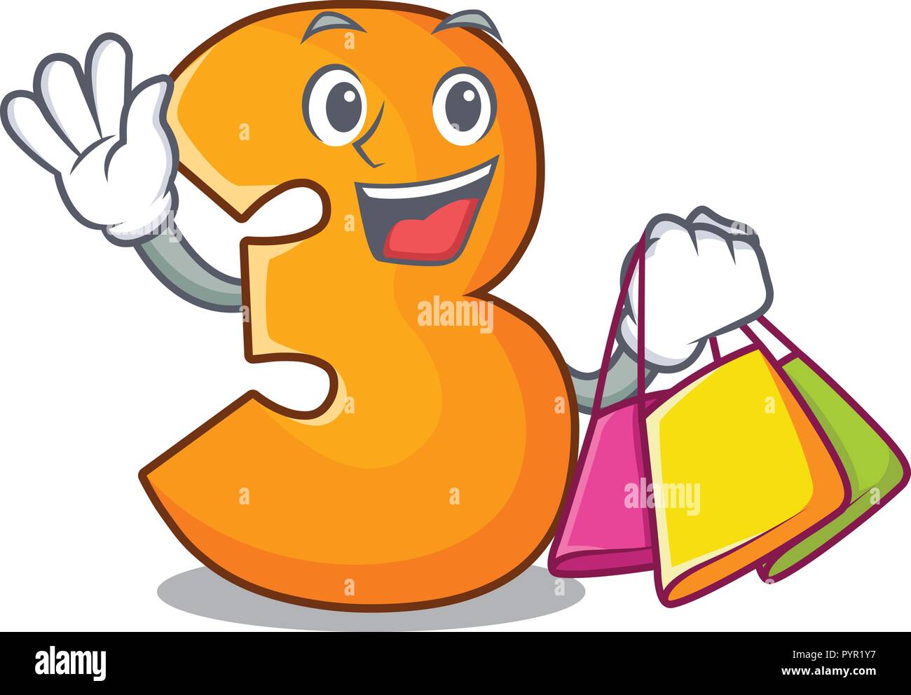 Shopping cartoon number three on the wall Stock Vector Image & Art - Alamy