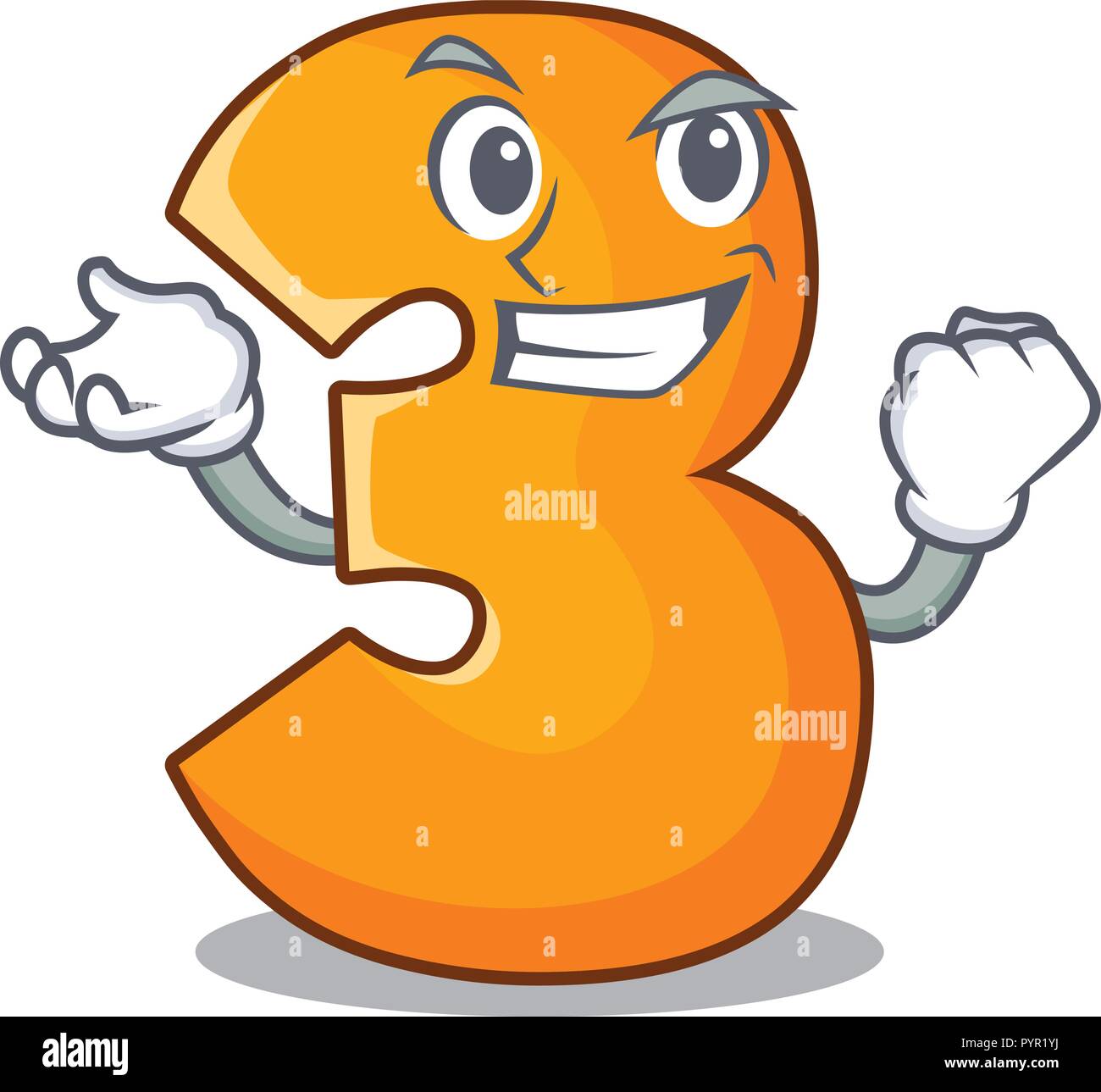 Successful cartoon number three on the wall Stock Vector Image & Art ...