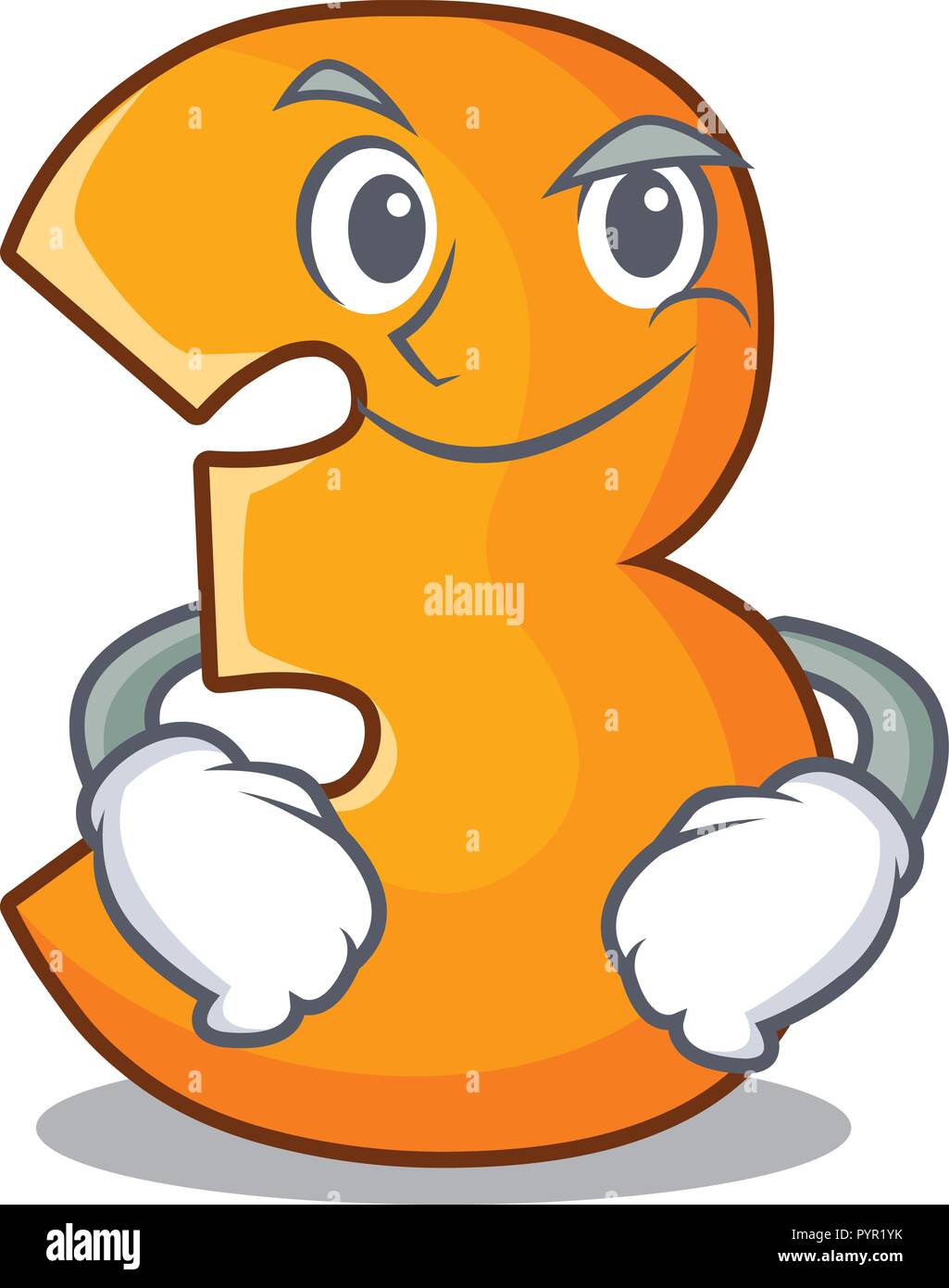 Smirking cartoon number three on the wall Stock Vector Image & Art - Alamy