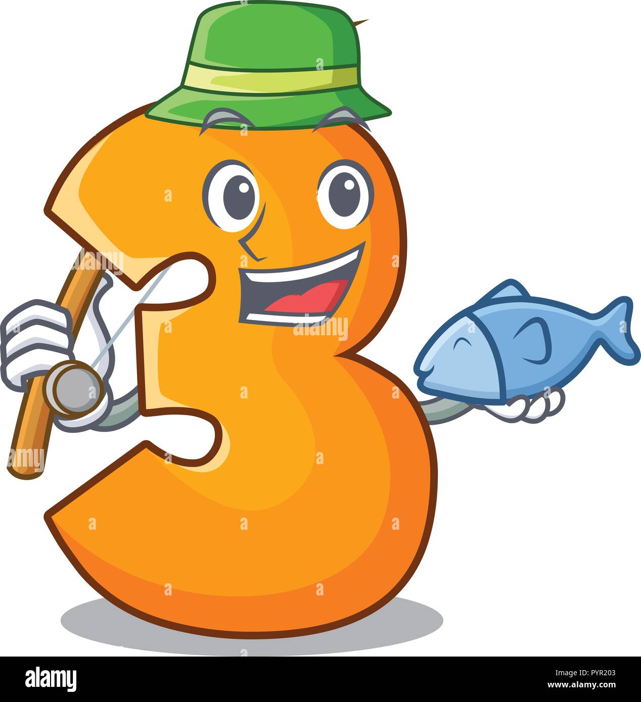 Fishing cartoon number three on wooden door Stock Vector Image & Art ...