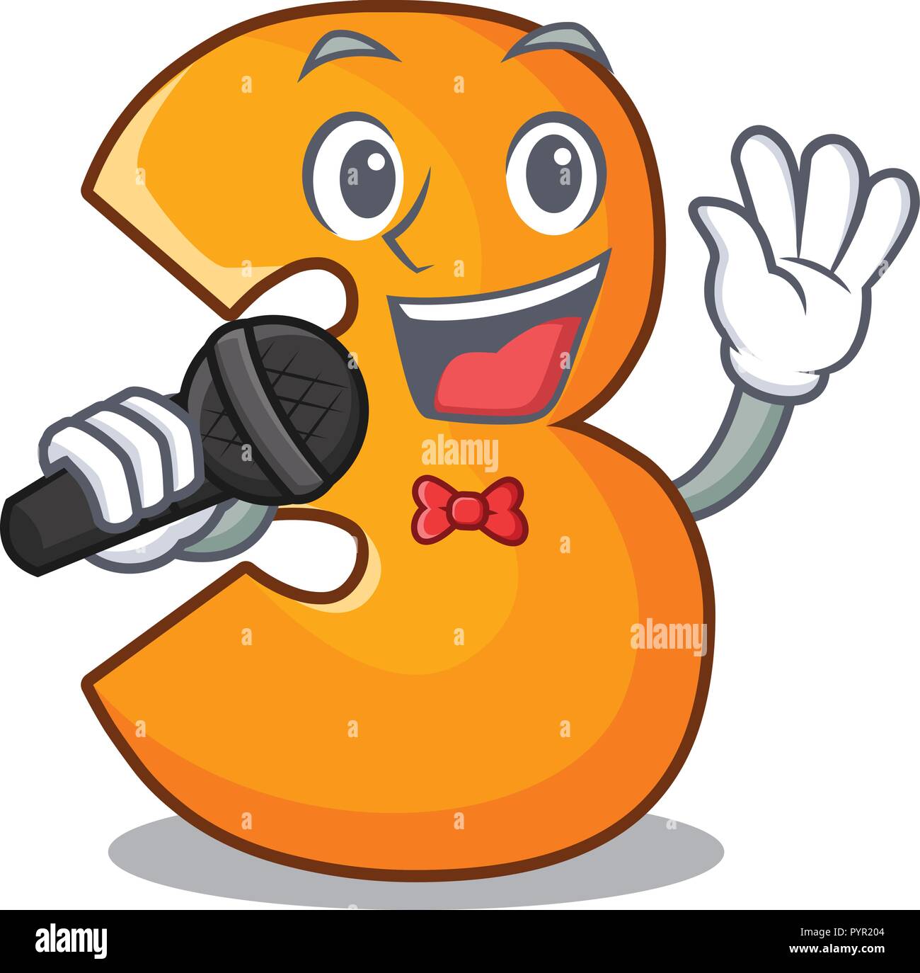 Singing cartoon number three on wooden door Stock Vector Image & Art ...