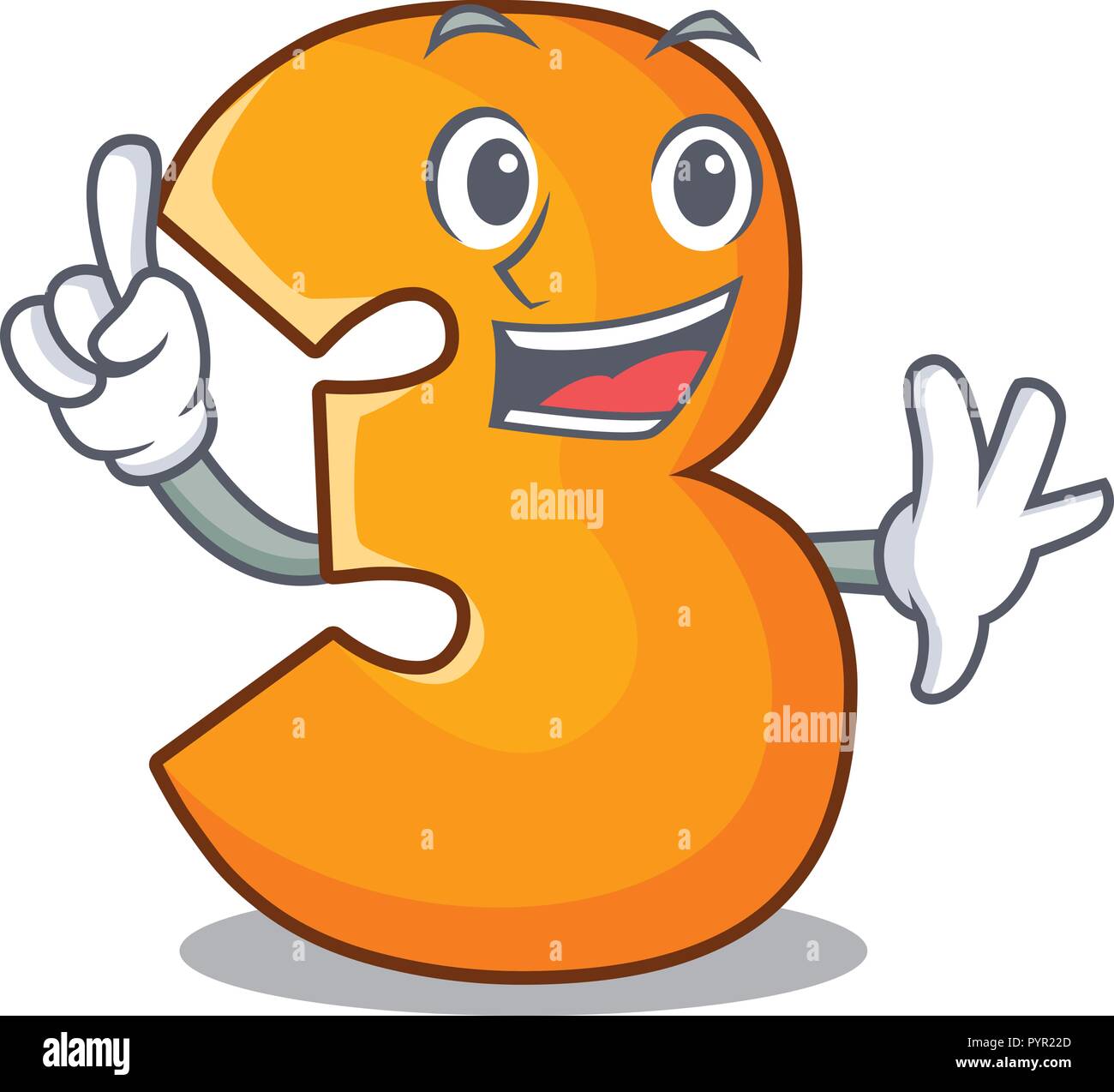 Finger number three isolated on the mascot Stock Vector Image & Art - Alamy