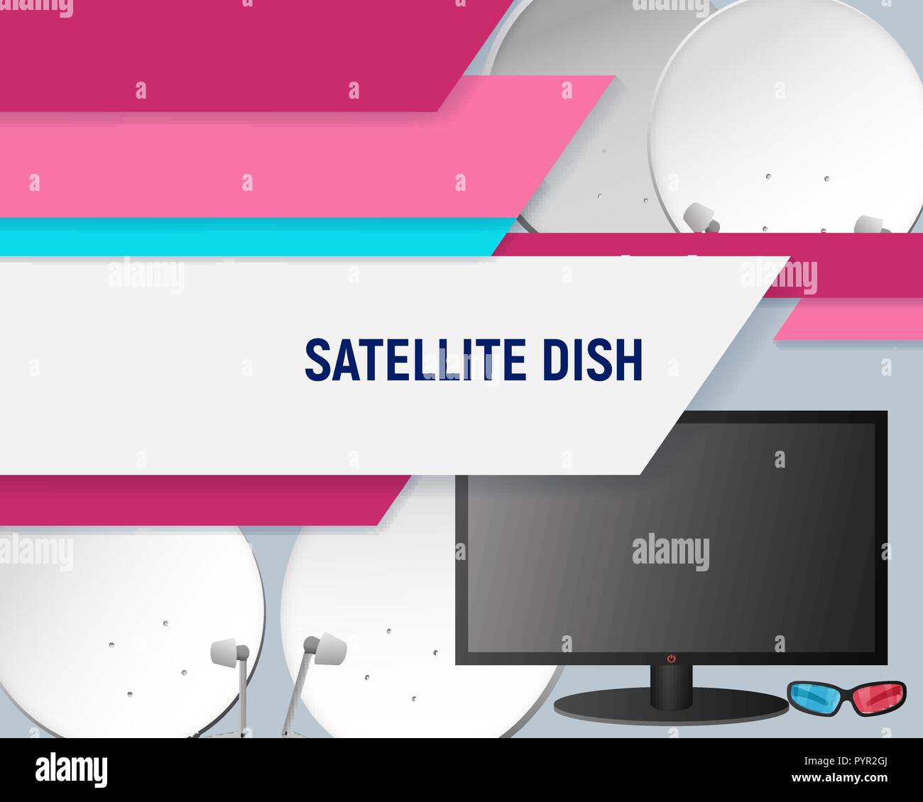 Television aerial design template. Satellite television dish vector ...