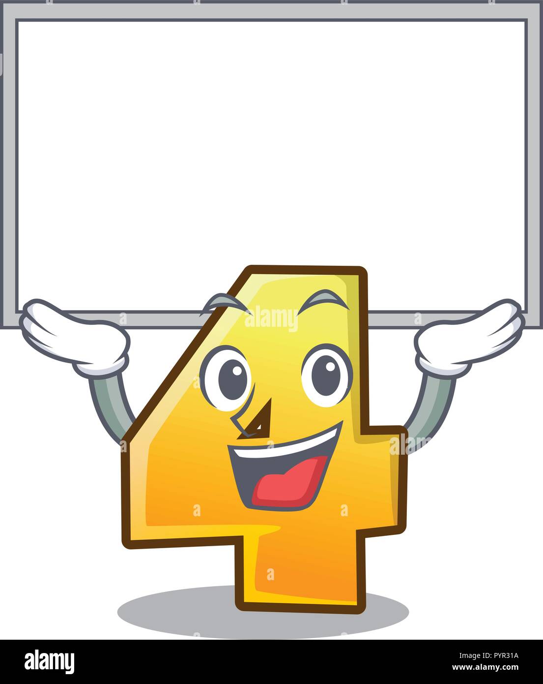 Up board character number four on the wall Stock Vector Image & Art - Alamy