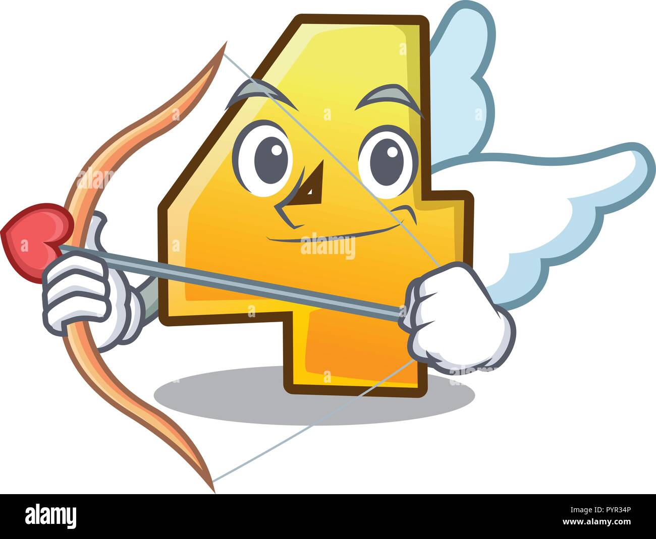 Cupid character number four on the wall Stock Vector Image & Art - Alamy