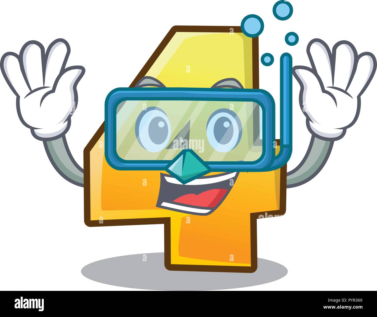 Diving cartoon fence with the number four Stock Vector Image & Art - Alamy