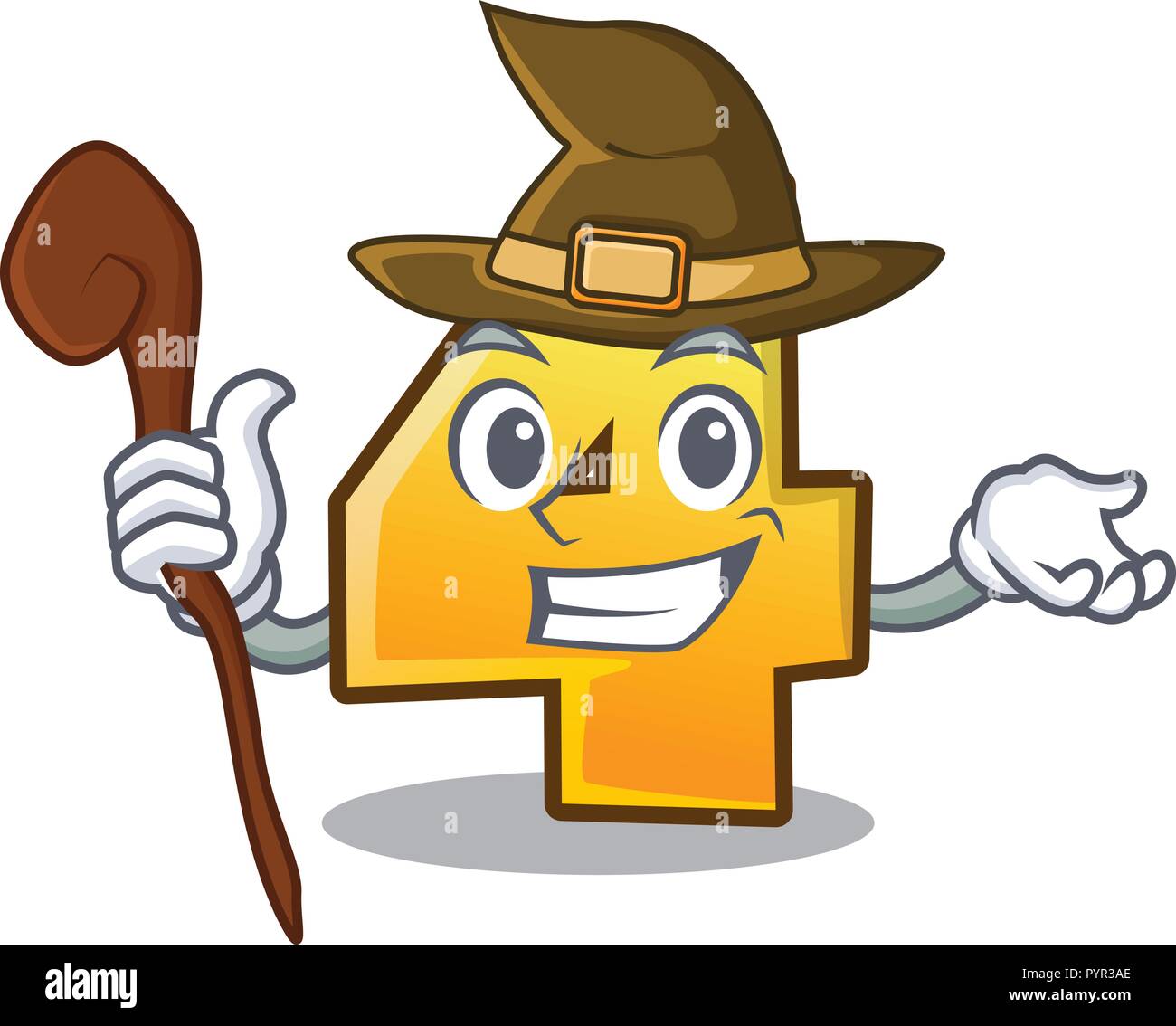 Witch cartoon the house number four figure Stock Vector Image & Art - Alamy