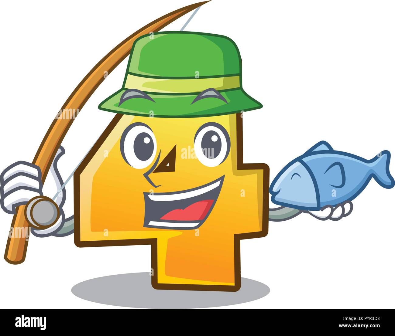Fishing cartoon the house number four figure Stock Vector Image & Art ...