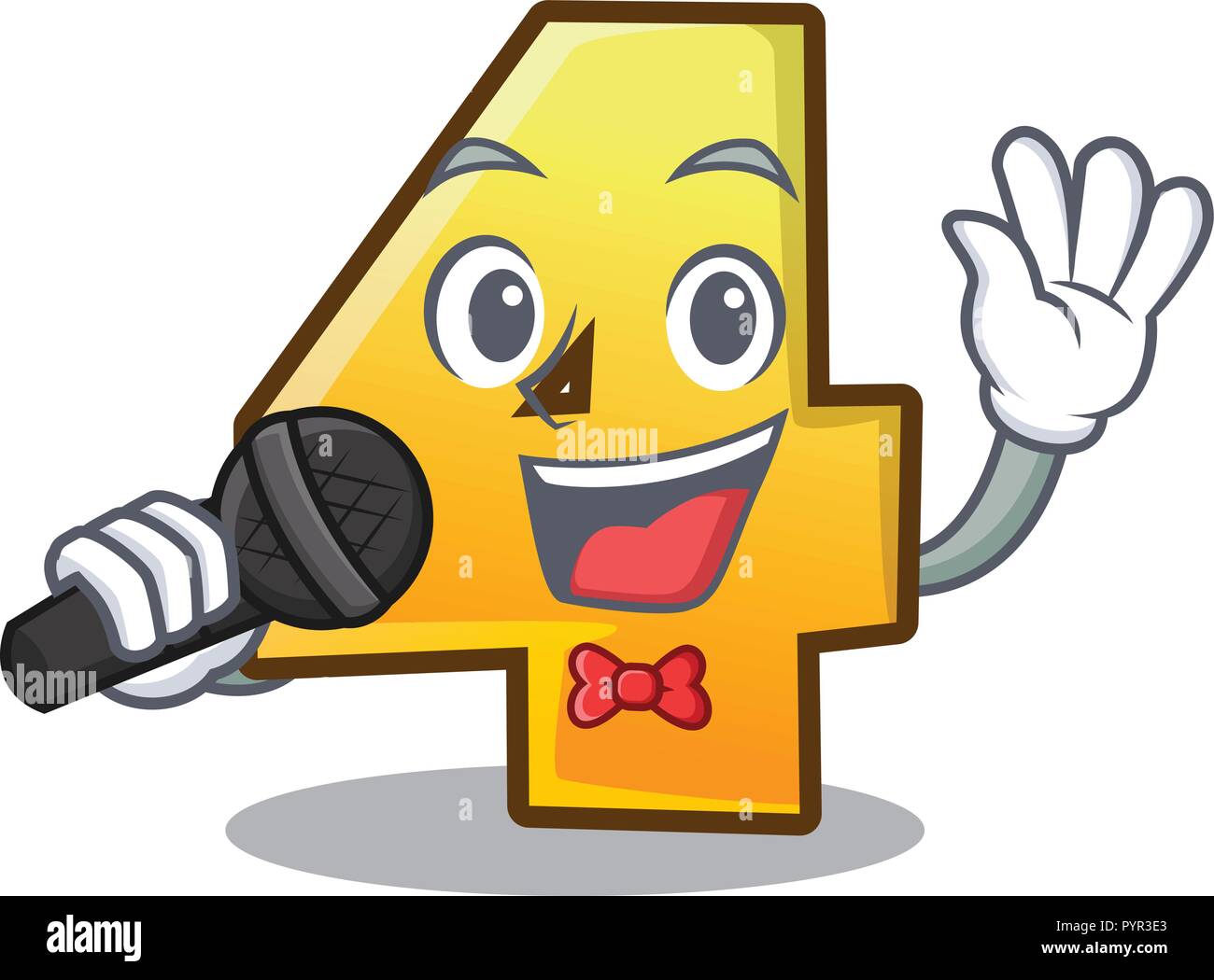 Singing cartoon the house number four figure Stock Vector Image & Art ...