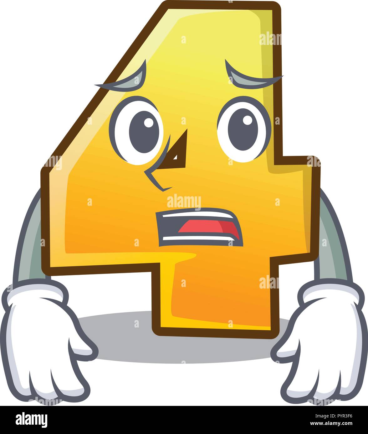 Afraid cartoon the house number four figure Stock Vector Image & Art ...