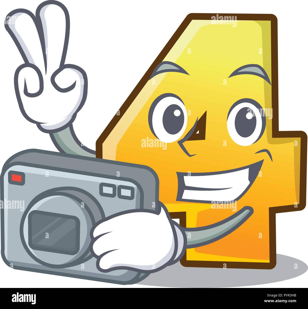 Photographer cartoon the house number four figure Stock Vector Image ...
