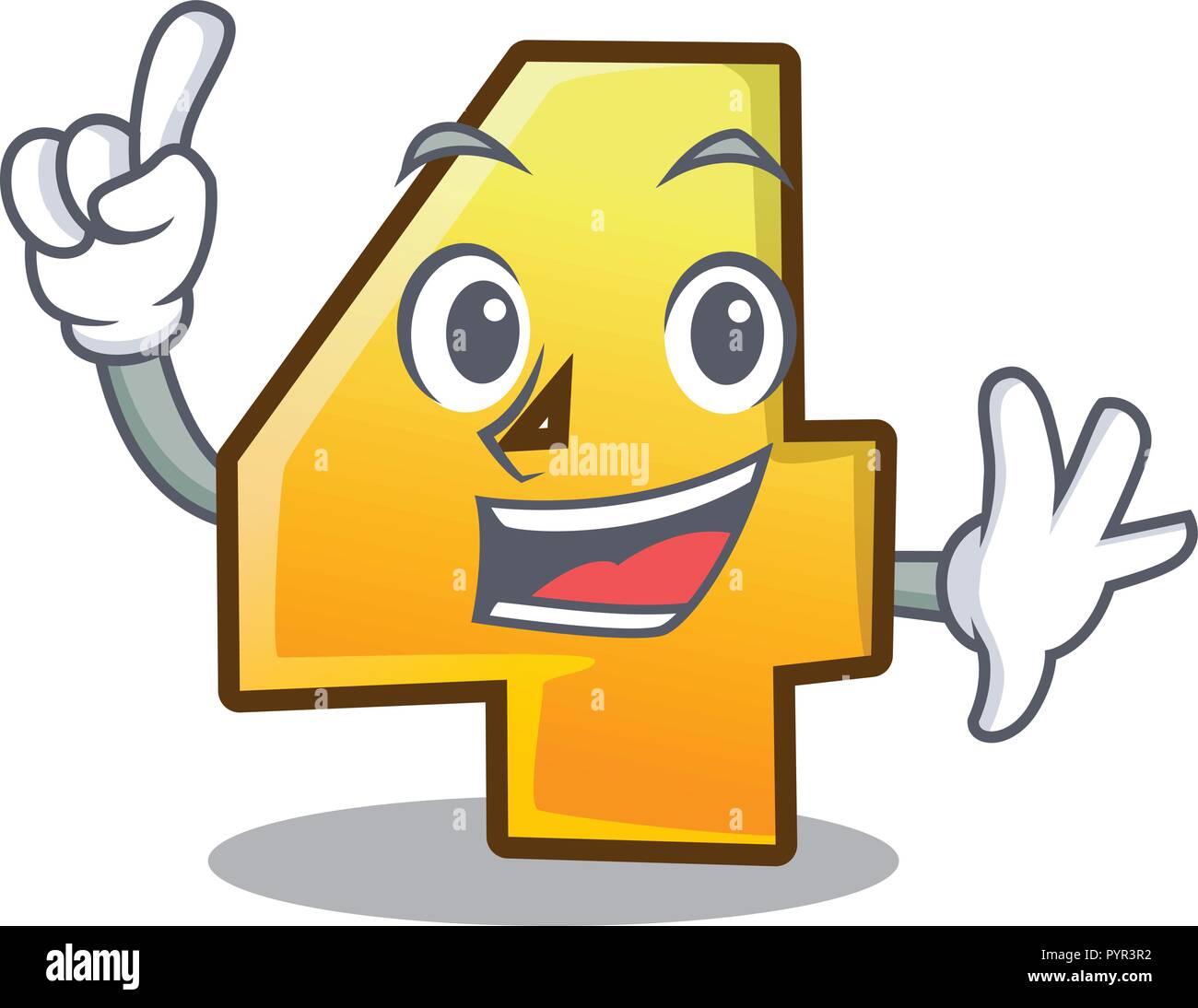 Finger number four isolated on the mascot Stock Vector Image & Art - Alamy