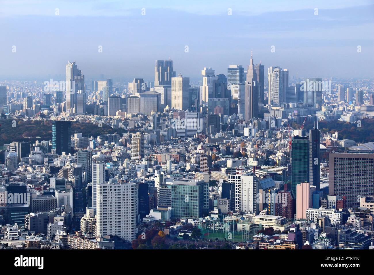 Shinjuku Ward in Tokyo city, Japan. Office building skyline Stock Photo ...