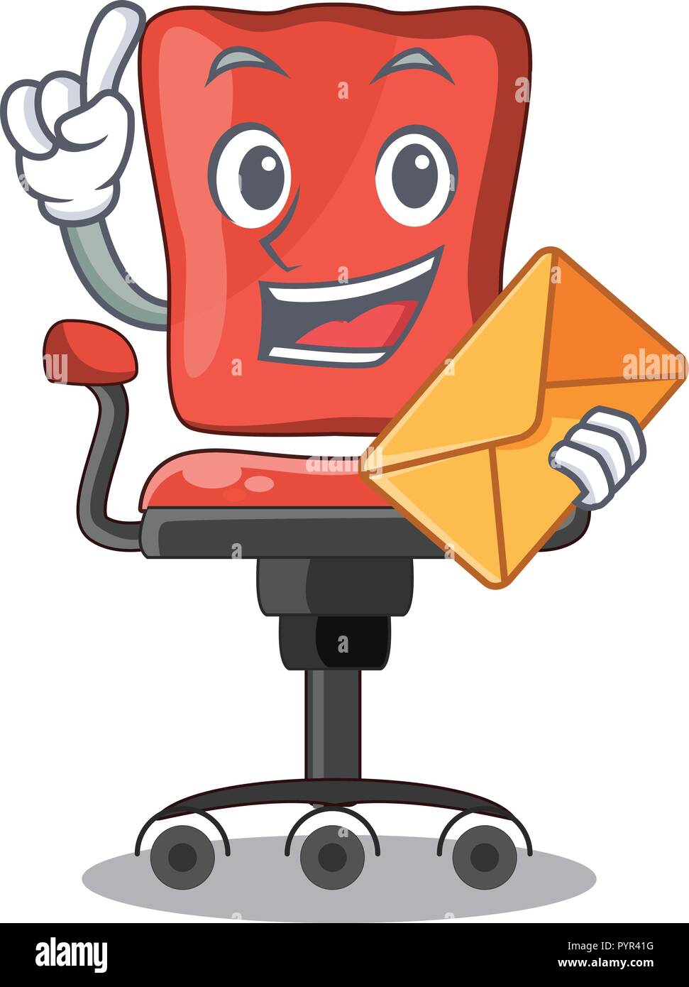 With envelope cartoon desk chair in the office Stock Vector Image & Art ...