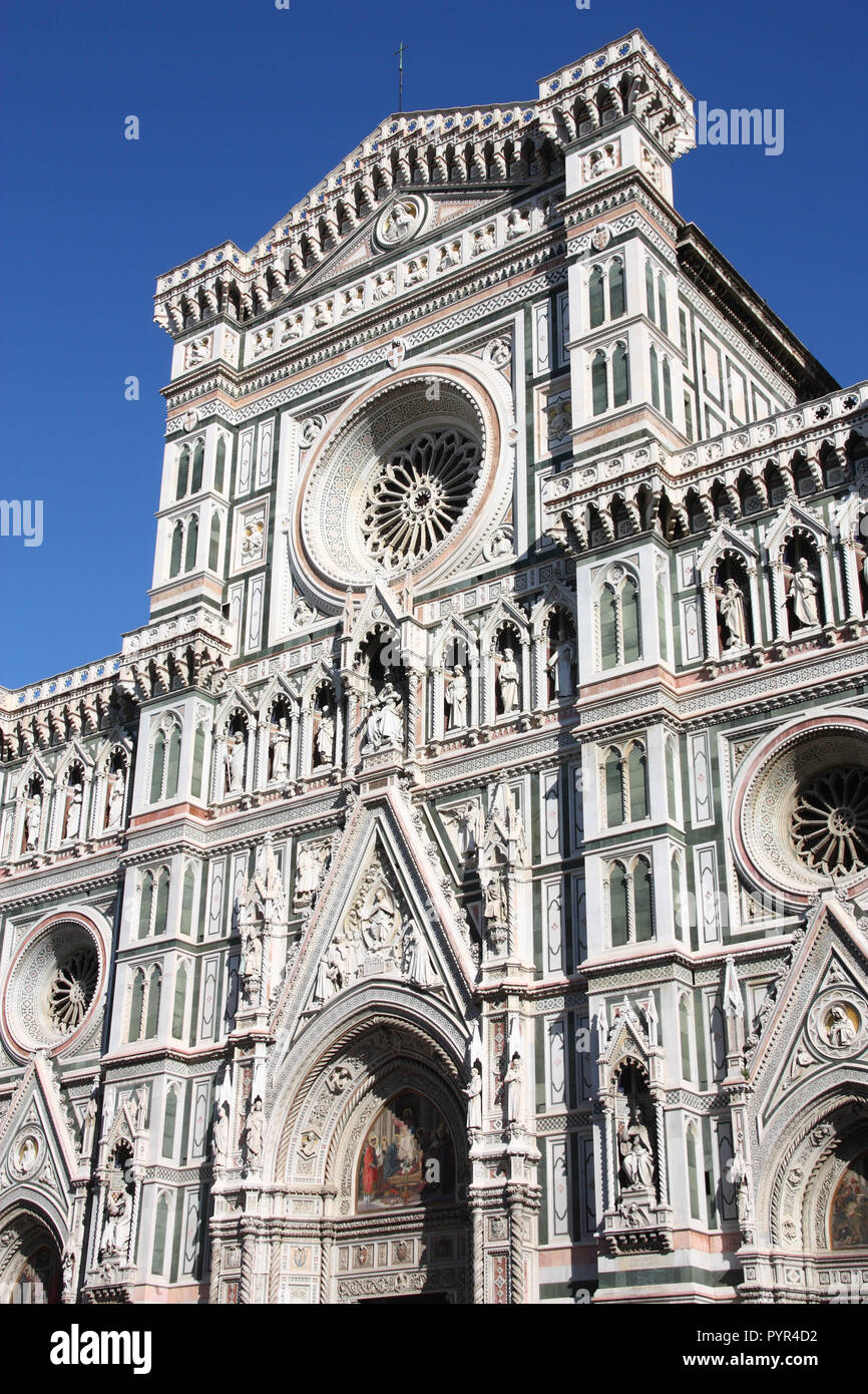 Florence cathedral facade. Architecture in Italy. UNESCO World Heritage ...