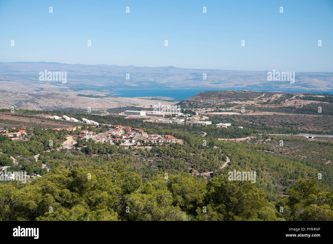 Sea of Galilee with Arbel cliff Stock Photo - Alamy