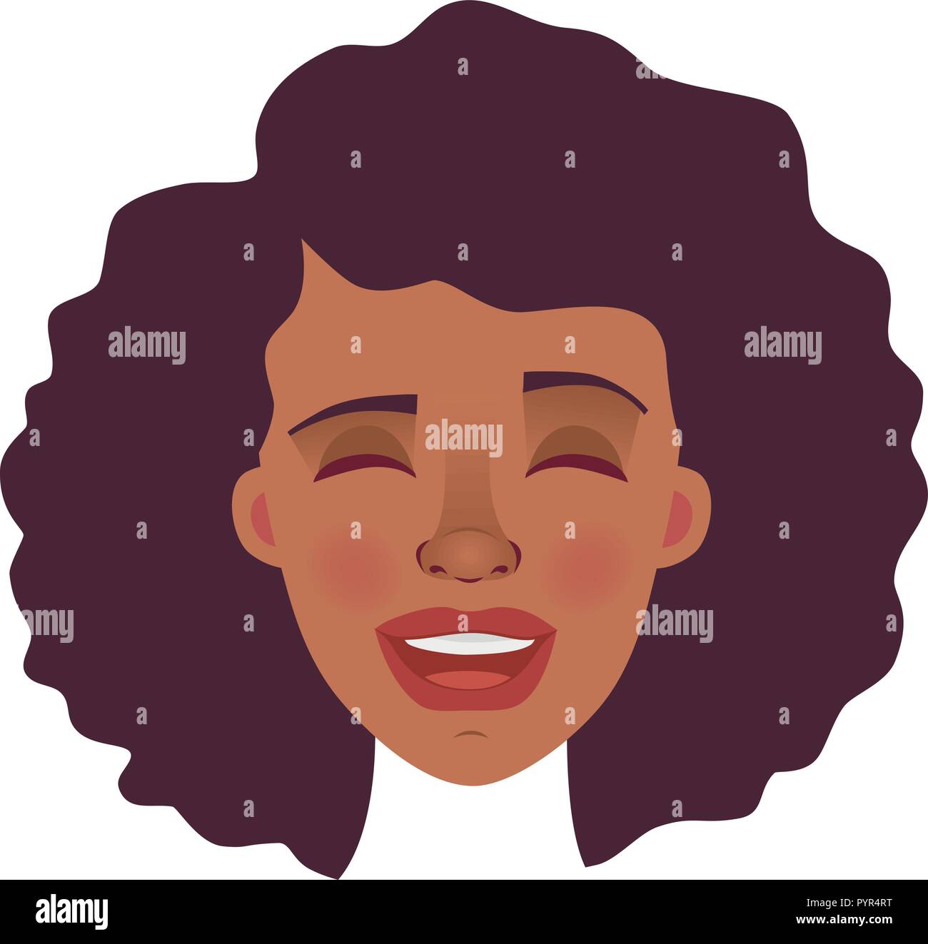 Face of African woman. Emotions of african american woman face. Facial ...