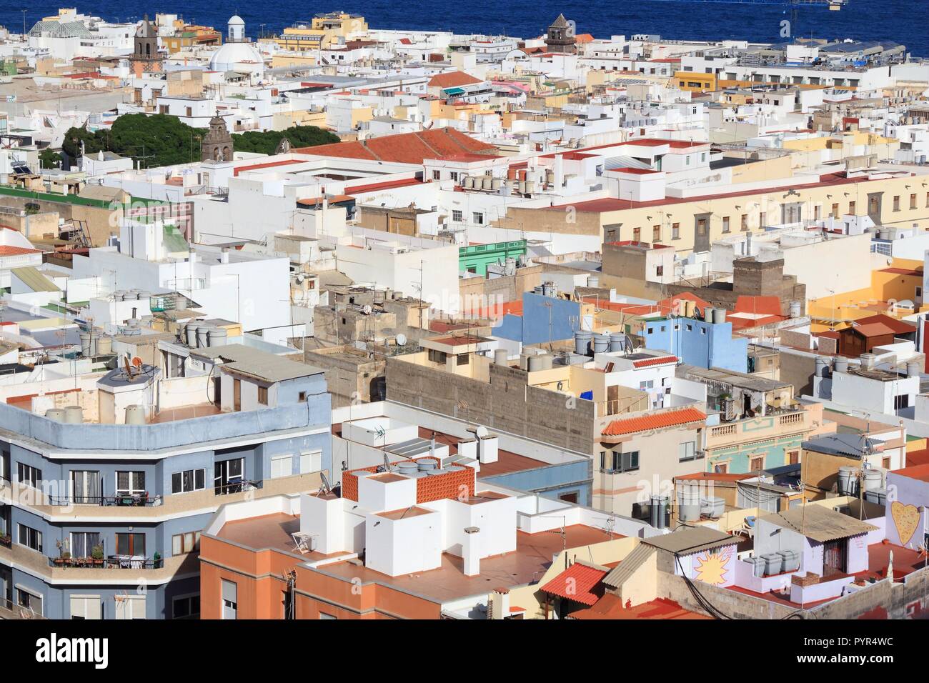 Las Palmas, Gran Canaria - cityscape with colorful homes Stock Photo ...