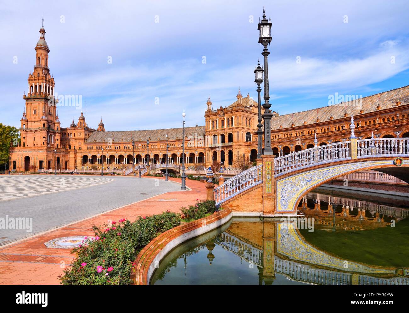 Seville, Spain - famous Plaza de Espana square, landmark of Sevilla ...