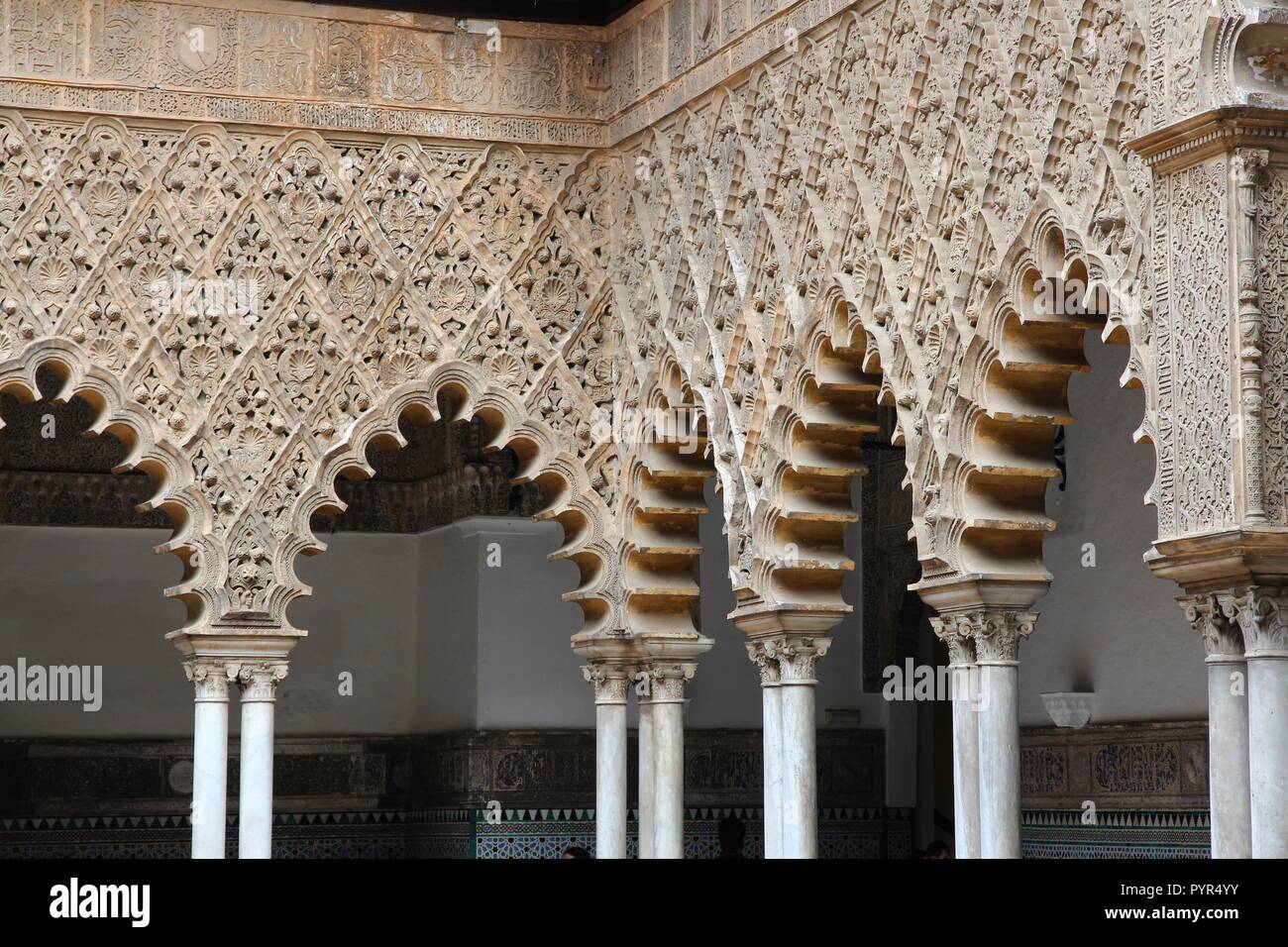 Seville, Spain - Royal Alcazar, famous UNESCO World Heritage Site ...