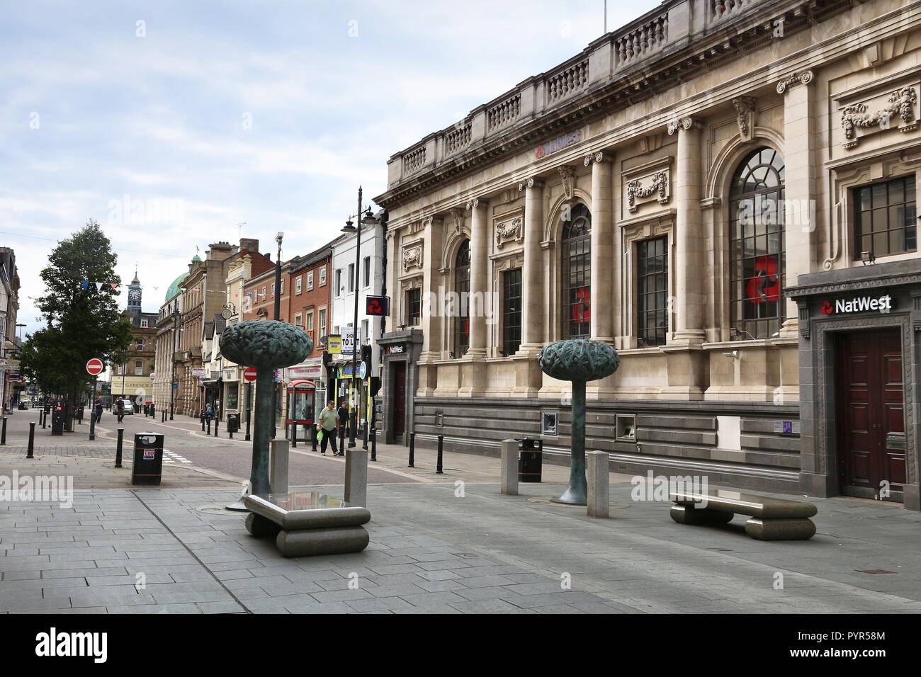 DONCASTER, UK - JULY 12, 2016: People walk in downtown Doncaster, UK ...