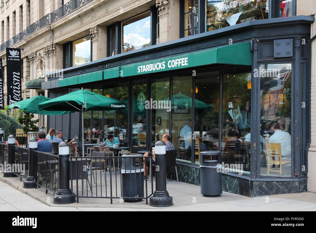 WASHINGTON, USA - JUNE 14, 2013: People relax at Starbucks Coffee in ...