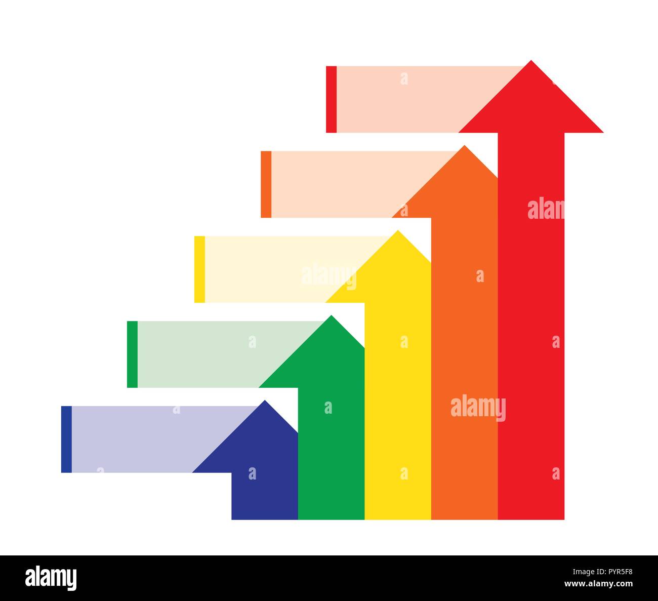 Levels. Successful business motivation concept, chart. Vector and ...
