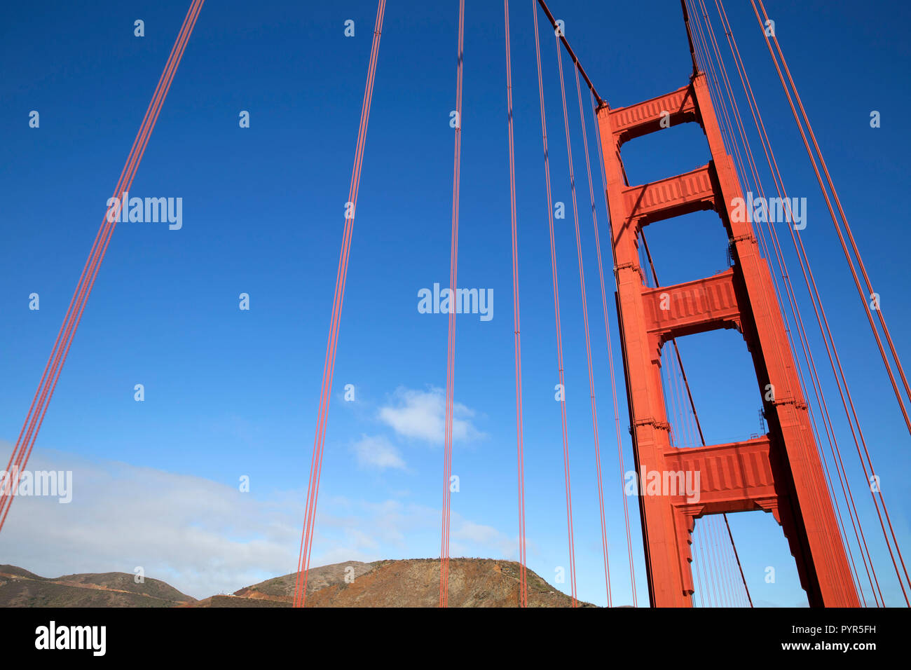Red suspension bridge urban hi-res stock photography and images - Alamy