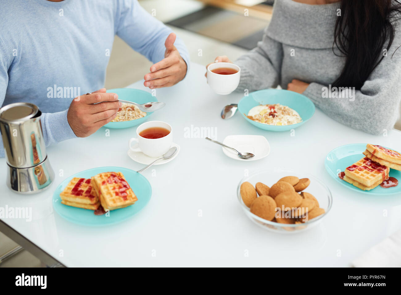 Tasty breakfast with lover Stock Photo - Alamy