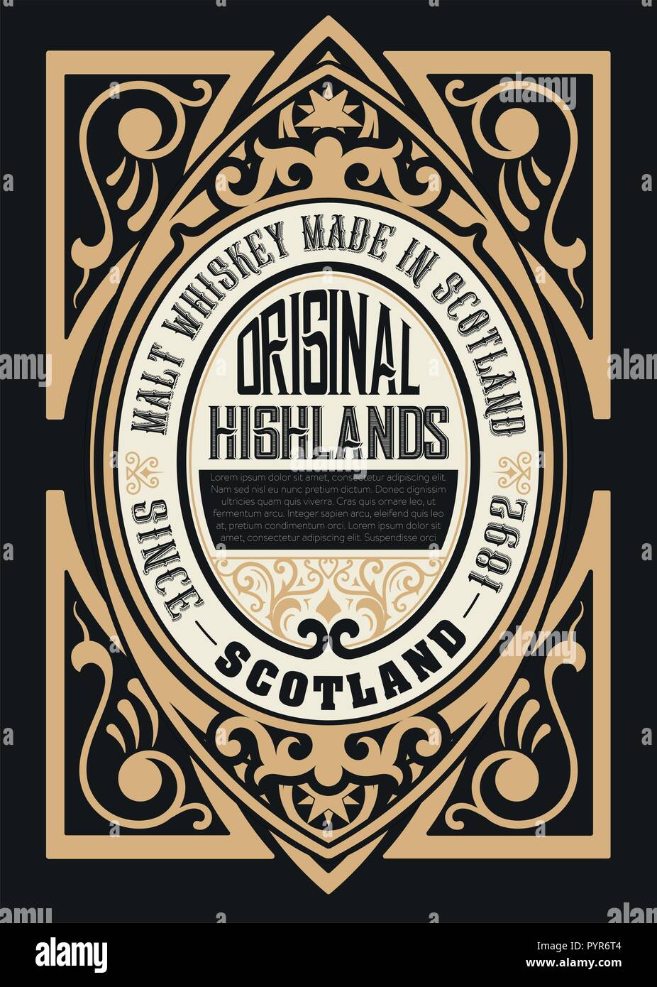 Whiskey label design Stock Vector Image & Art - Alamy