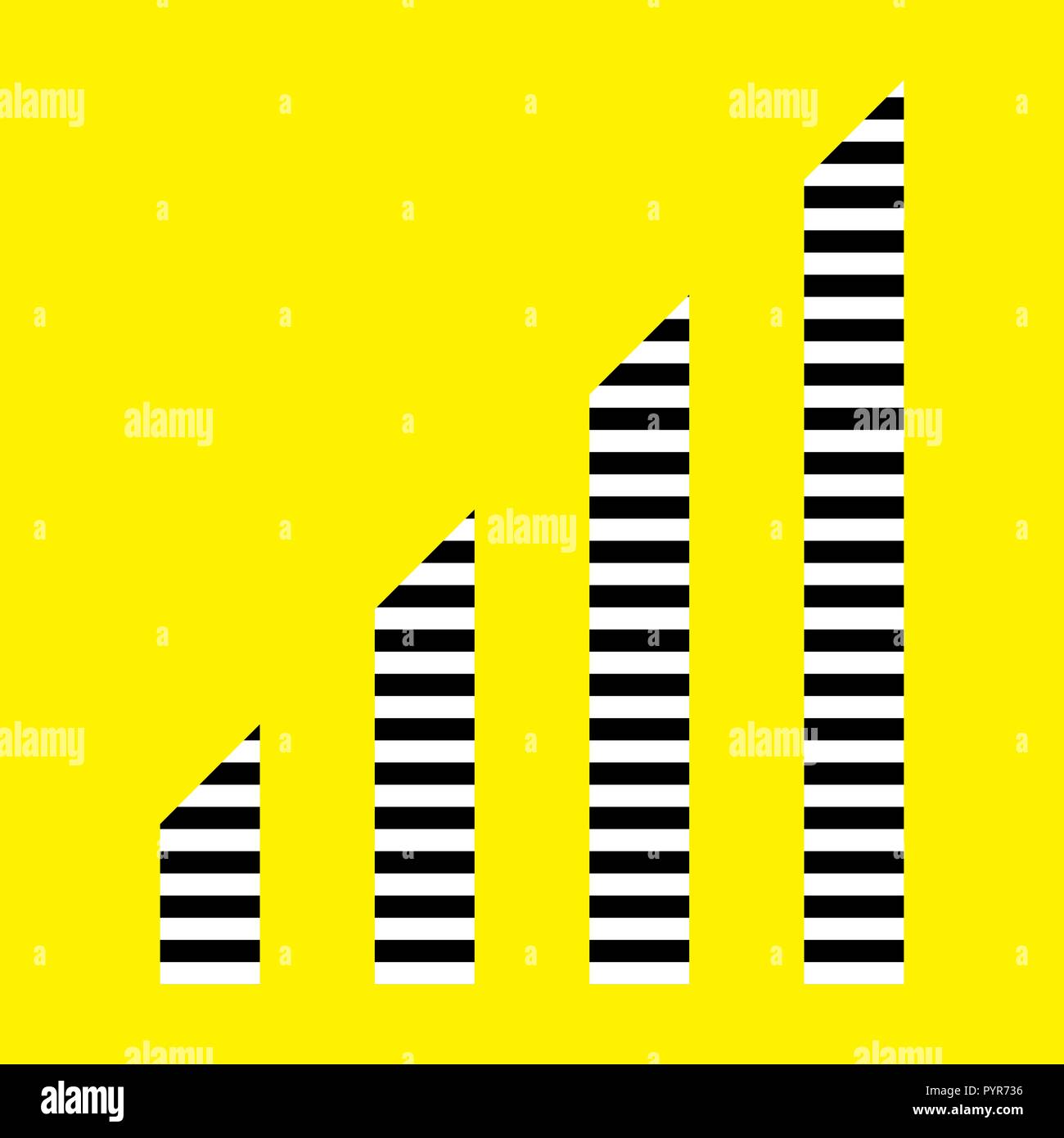 Levels icon vector isolated on yellow background, vector and ...